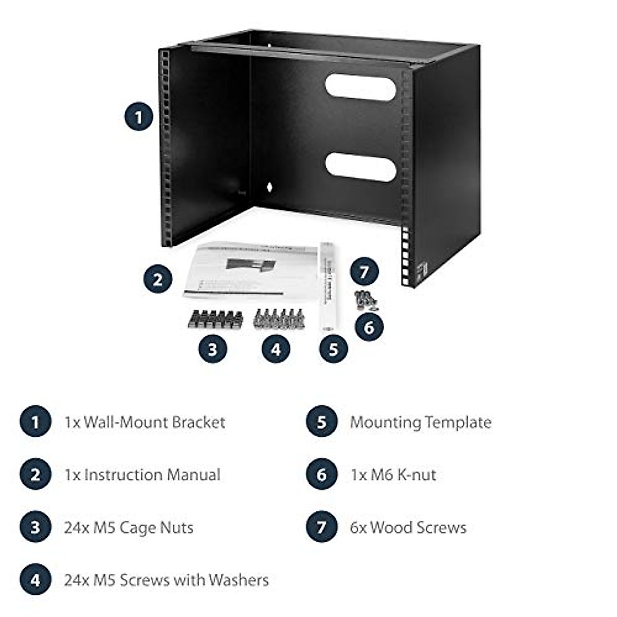 StarTech.com 8U Wall Mount Patch Panel Bracket - 13.75 inch Deep - 19" Patch Panel Rack for Shallow Network Equipment- 80lbs Capacity (WALLMOUNT8)