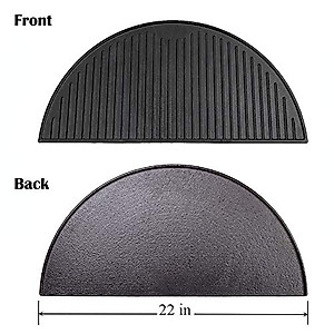 KAMaster 22" Half Moon Cast Iron Cooking Grate Grill Accessory Replaces For Weber Charcoal Grill Half Moon Grate+Griddle+4 Support Extension,Cooking Grate for Big Green Egg and Other Kamado Grills