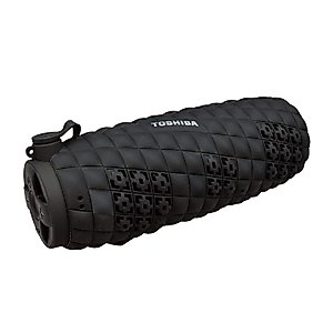 Toshiba Bluetooth Speaker | Wireless Speaker with Bluetooth Tech | 15 Hour Battery Life | Built in Microphone | Portable Speaker w/Deep Base Tech is Waterproof, Shockproof & Sandproof | TY-WSP80(K)