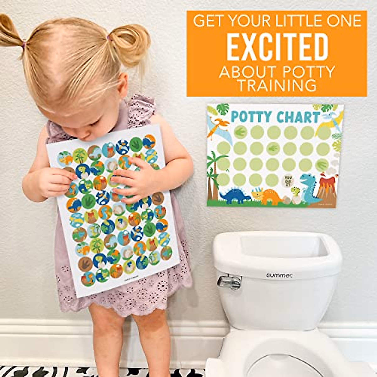 Dinosaur Potty Training Chart For Toddlers Boys - Potty Chart For Boys With Stickers, Sticker Chart For Kids Potty Training Chart For Toddlers Boys, Potty Sticker Chart For Toddlers Boy, Potty Rewards