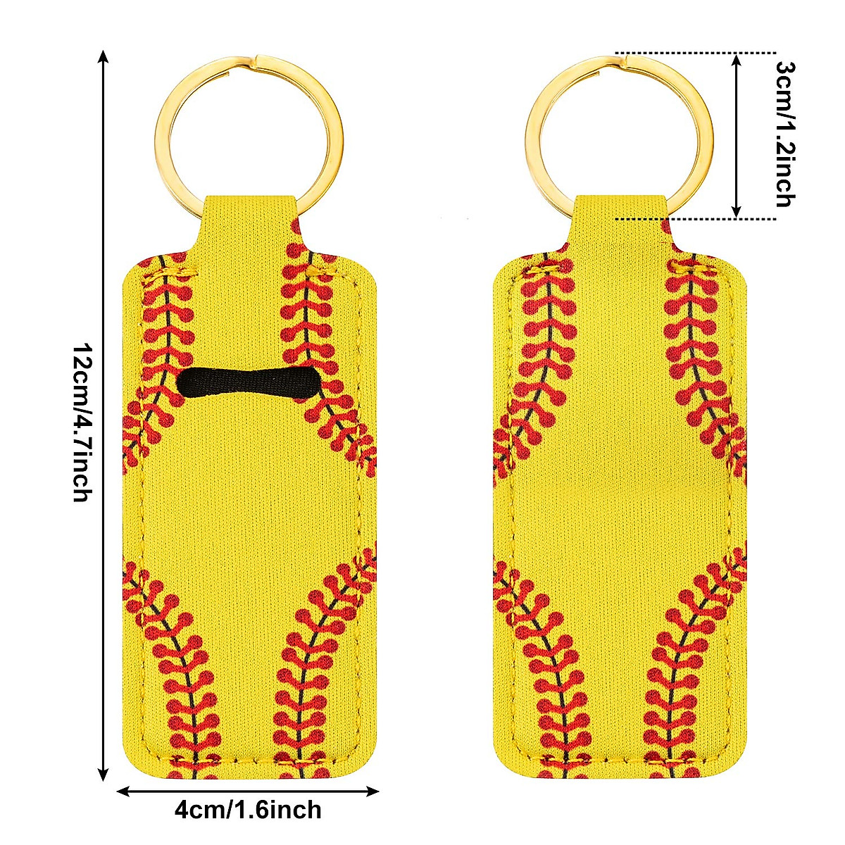 Patelai 20 Pcs Softball Lipstick Holder Keychain Lipstick Holder Clip-on Sleeve Pouch