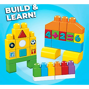MEGA BLOKS 150 Toddlers Blocks Learning Toy Building Set, Let's Get Learning! For Toddlers 1-3