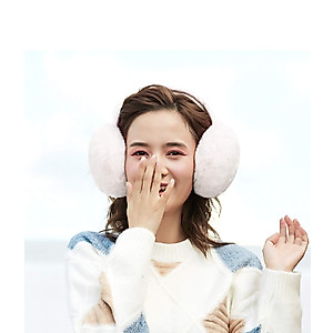LCXSHYE Winter Ear muffs Faux Fur Warm Earmuffs Cute Foldable Outdoor Ear Warmers For Women Girls (White)