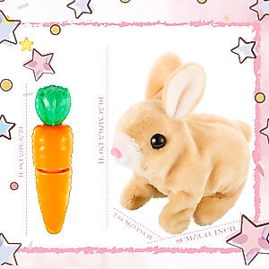Civaner 2 Pcs Interactive Rabbit Toys Plush Stuffed Walking Bunny Toy with Sounds and Movements Hopping Robotic Toys Easter Gift Present (Rabbit Style)