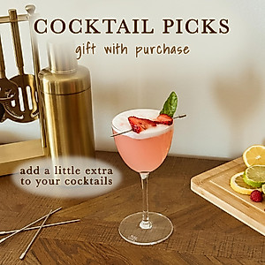 PURE MORA Nick and Nora Glasses, Set of 4-6oz - Smaller Cocktail Glass for Bijou, Old Pal, Aperitifs, Negroni, Vermouth, Wine, etc. Hand Blown Premium Crystal - Classic Bartender Mixology Glassware