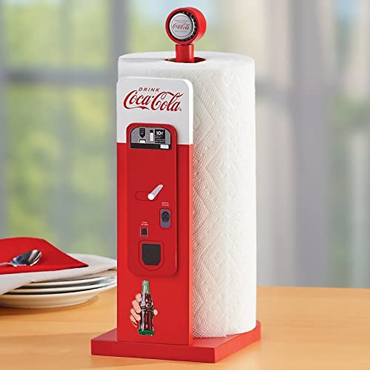 SUNBELTGIFTS 1950’s Coca-Cola Vending Machine Paper Towel Holder - Easy Assembly (4400-63)