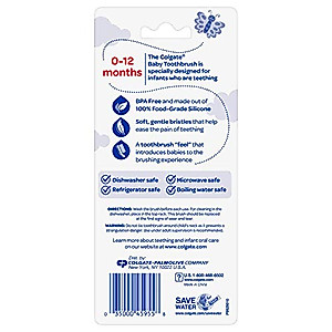 Colgate Baby Toothbrush and Teether, BPA Free â€“1 Count (Pack of 2)