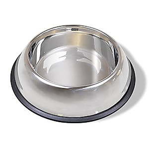 Van Ness Pets Large Non Tip Stainless Steel Dog Bowl, 64 OZ Food And Water Dish, Wide Base Prevents Spills