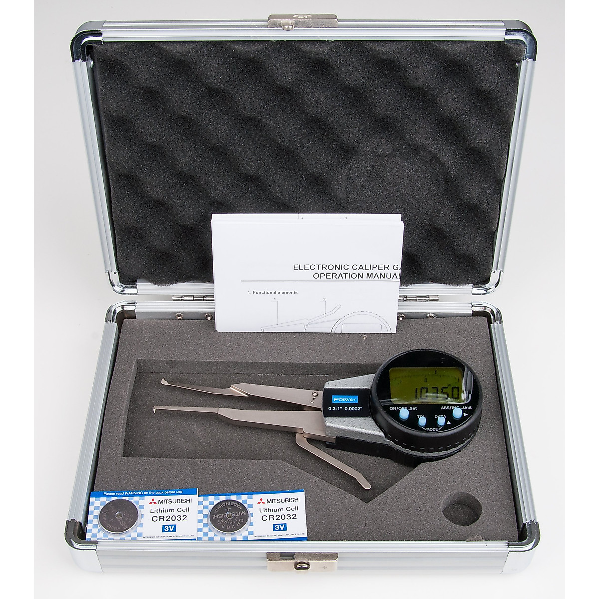 Fowler 54-554-622 Internal Electronic Caliper Gage, 0.200-1" Measuring Range, 0.005" Resolution, 0.0008" Accuracy