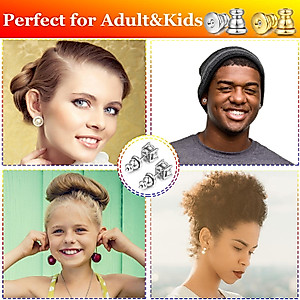 Moconar Locking Earring Backs for Studs, Hypoallergenic 18k Gold Bullet Earring Backs Replacements for Studs/Droopy Ears,Secure Comfort Locking Backing for Sensitive Ears,2 Pair Gold 2 Pair White Gold