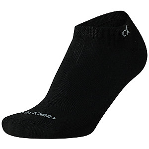 Calvin Klein Women's Athletic Socks - Cushion No Show Socks (6 Pack), Size 4-10, Black
