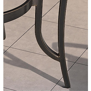 PURPLE LEAF Bar Table Outdoor Counter Height Bistro Round Cast Aluminum with Umbrella Hole Dining Coffee Space Saving Metal Furniture Modern Home Garden Pub Patio Table