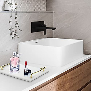 HighFree Marble Stone Decorative Tray with Gold Handles, Real Marble Tray, Handmade Jewellery Tray Catchall Tray Perfume Tray for Counter, Vanity, Dresser, Nightstand and Desk…