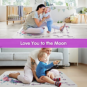 Baby Monthly Milestone Blanket, 51"x40" Newborns Month Blanket Gift for Baby Shower, Soft Plush Photo Prop Blanket for Boy&Girl, Newborn Unisex Blankets with Months