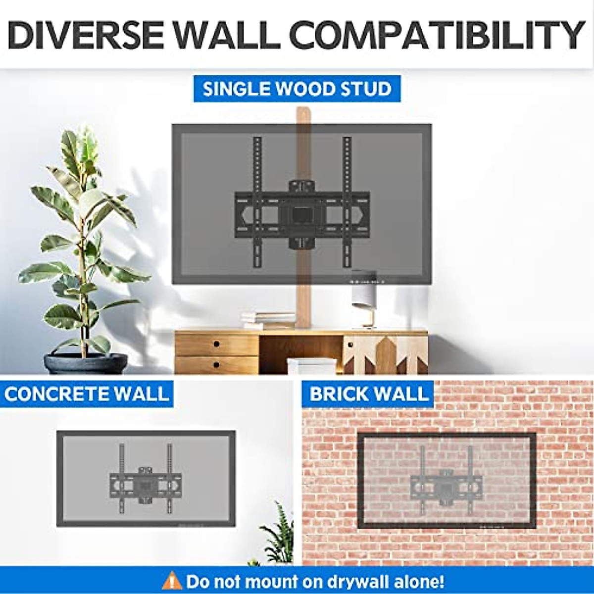 MOUNTUP TV Wall Mount, Single Stud TV Mount Swivel Tilt Full Motion for Most 26-55 Inch Flat Screen/Curved TVs, Universal Articulating Wall Mount TV Bracket with Max VESA 400x400mm, Holds up to 60lbs