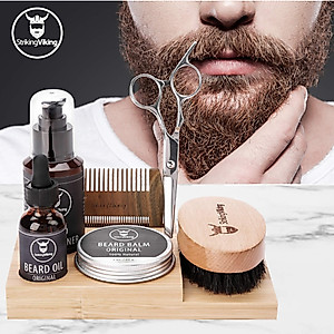 Striking Viking Beard Caddy Countertop Bathroom Organizer for Beard Products - Beard Product Holder for Beard Oil,Beard Balm,Beard Wash,Beard Comb,Beard Brush & Scissors (1pc Organizer Caddy)