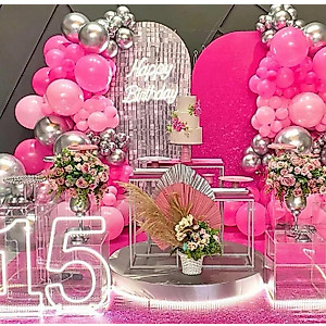 KALOR 18 Inch Hot Pink Balloons, 10 Pcs Hot Pink Matte Latex Balloons Big Round Balloons for Wedding, Baby Shower, Birthday Party and Event Decoration