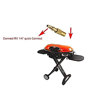 MENSI 1/4" Quick Connect Propane Gas Adapter Fitting Disconnect Converter for Coleman Roadtrip LXE Portable Grill Only to Hook Up Your RV Not Suitable for Blackstone or Coleman