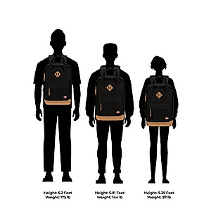 Dickies Brooklyn Backpack for School Classic Logo Water Resistant Casual Everyday Bookbag with Carry Handles for Travel, Fits 15 Inch Notebook (Black)