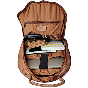 RUSTIC TOWN Mothers Day Gifts Leather Backpack Purse for Women - Washed Leather Multipurpose Laptop Handbag, College Bookbag Camping Daypack Fashion Shoulder Travel Bag