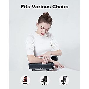 Foamula Office Chair Armrest Pads, Gaming Chair Arm Pads, Extra Thick Cushions Elbow Pillow, Memory Foam Desk Chair Arm Pads for Pressure Relief, 2-Piece Set of Chair (Black)