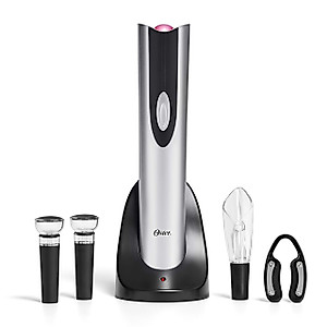 Koolatron 6 Bottle Wine Cooler (16L) and Oster Electric Wine Opener Kit with Aerating Pourer, Vacuum Stoppers and More