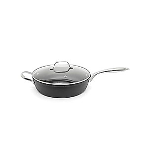 Starfrit 034723-002-0000 The Rock 11-inch Deep Diamond Fry Pan, Black