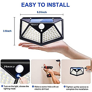 Solar Lights Outdoor 6 Pack, 100LED/3 Modes 270° Lighting Angle Motion Sensor Security Lights, IP65 Waterproof Wall Lights Solar Powered, Bright for Backyard Garden Fence Patio Front Door