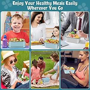 Oyrlize 4Pack Stainless Steel Snack Containers (18oz/1.6oz)- Snackbox Reusable Small Lunch box Leakproof Stainless Steel Food Storage Container Metal Mini Bento Box with Dip Containers