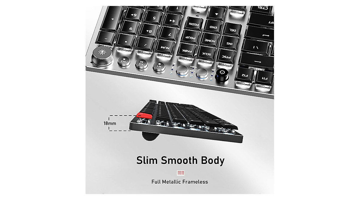 SOLAKAKA Wireless Gaming Keyboard & RGB Mouse - Low Profile