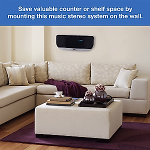 JENSEN JBS-215 Bluetooth Wall-Mountable Music System with CD Player and FM Radio, JBS-215