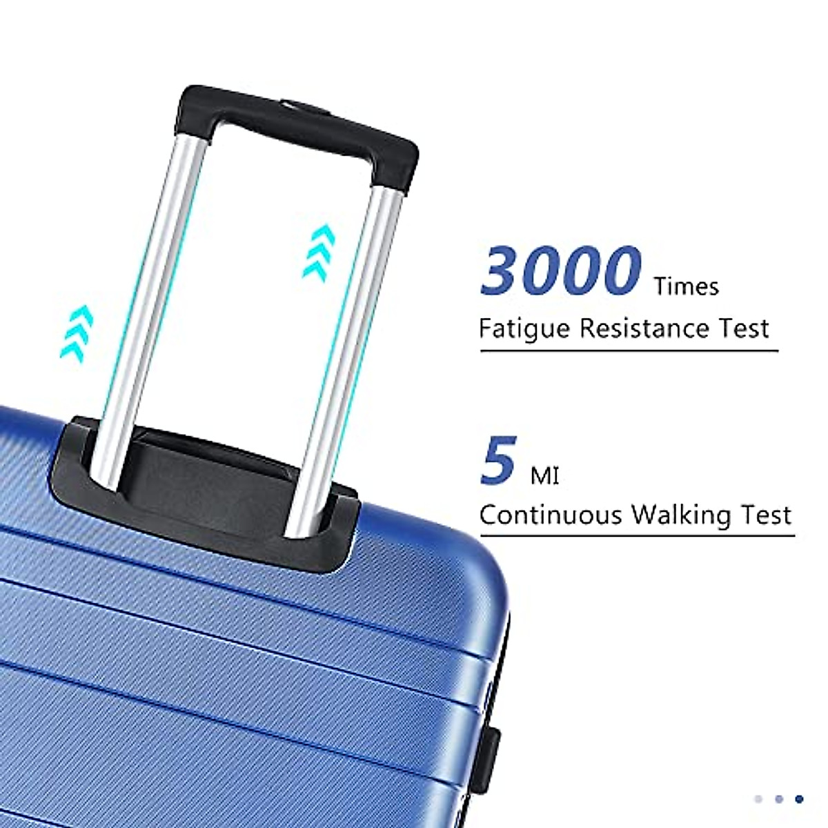 Merax 3 Piece Expandable ABS Hardshell Luggage Sets Spinner Wheel Suitcase TSA Lock Suit Case, Navy, 20/24/28 Inch