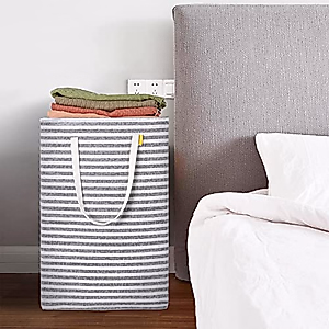 Homlikelan 2-Pack 77L Laundry Hamper with Handles,Collapsible Large Laundry Basket,Freestanding Storage Basket,Clothes Hamper for Toys Clothes Organizer Grey