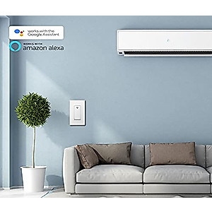 Smart Light Switch, WiFi Switch Touch Wall Switch 1 Gang, Work with Smart Life/Tuya App, Compatible with Alexa Google Home and IFTTT, No Hub Required, App Control from Anywhere, Timing Schedule, 2Pack