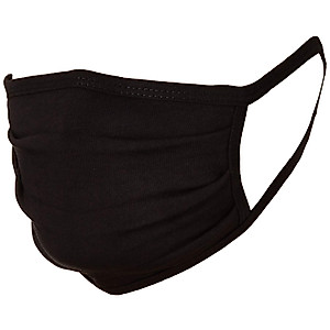 Amazon Essentials Reusable Face Cover, Black (Pack of 3)