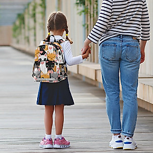 beeplus Lovely Cats Assembly Kids Backpack 13inch Little Kid Toddler Backpacks for Boys and Girls with Chest Strap