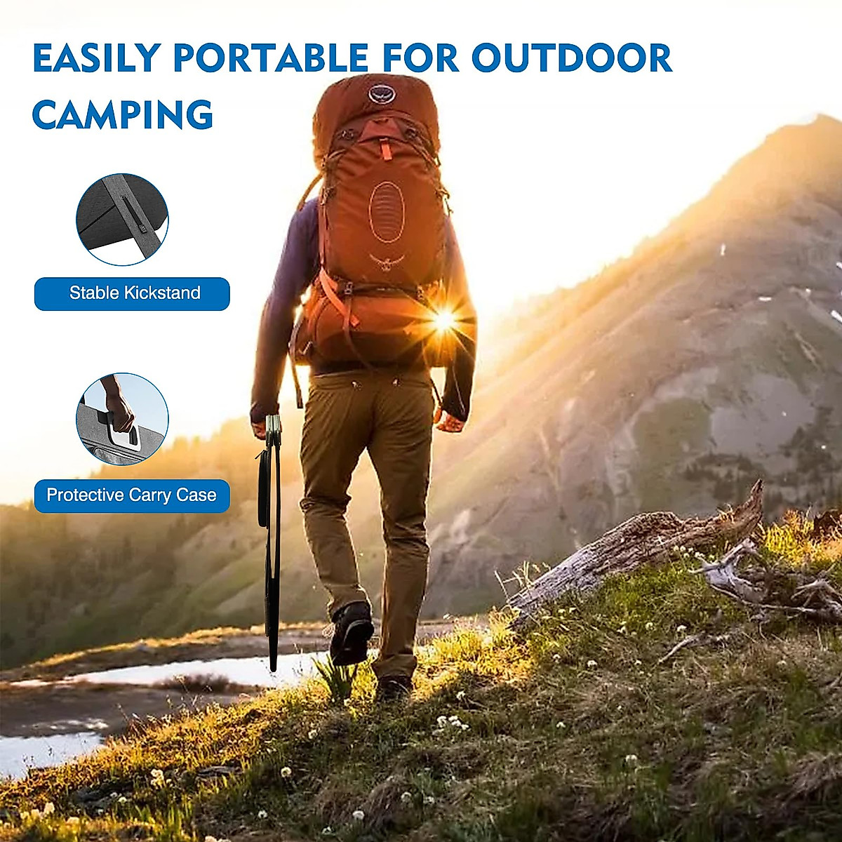 STORCUBE 100W Portable Solar Panel, Foldable Solar Panel Charger, Adjustable Kickstands, 23.5% High Efficiency, IP67 Waterproof for Outdoor RV Camping