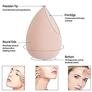 Real Perfection Foundation Brush Makeup Brushes Set Kabuki Brush Self Tanner Dual-sided Blush Concealer Brush Makeup Brush Set Sponge Blending Brush for Buffing Foundation Cream Powder Make up Brushes