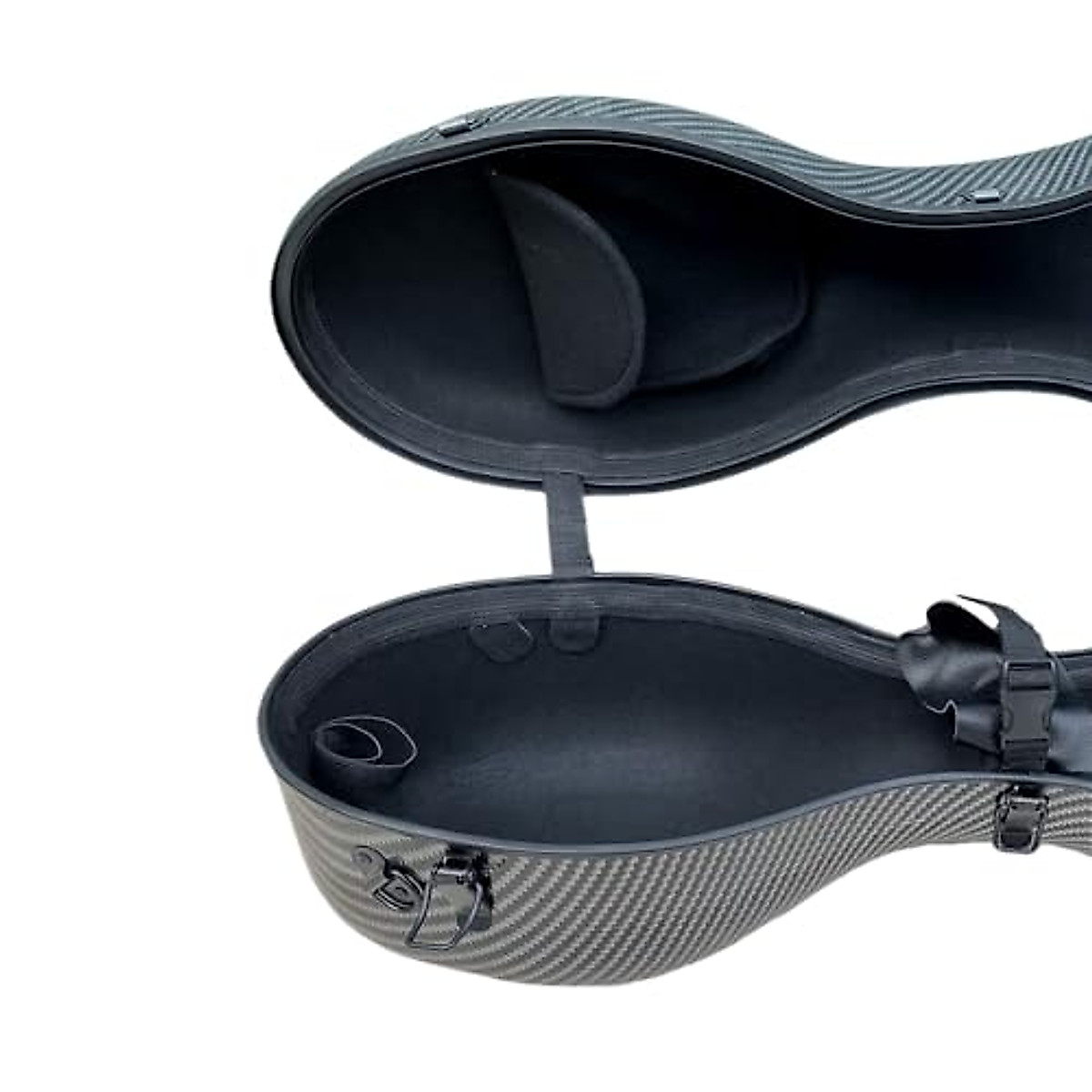 WUQIMUSC Lightweight Carbon Fiber Cello Case 4/4 Full Size, Hard Shell with Wheels, Backpack Straps & Padded Handles, 3.8kg, Durable Stylish Design for Musicians (Black)