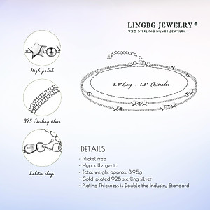 Layered Star Bracelets 925 Sterling Silver Star Bracelets for Women Double Chain Bracelets Friendship Bracelets Mother's Day Jewelry Gifts