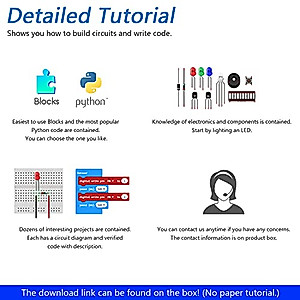Freenove Super Starter Kit for BBC Micro:bit (V2 Included), 266-Page Detailed Tutorial, 192 Items, 38 Projects, Blocks and Python Code