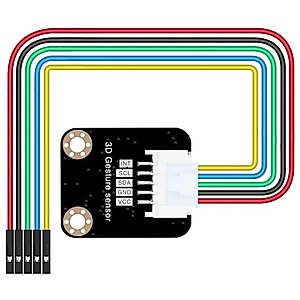 CQRobot PAJ7620U2 Gesture Sensor Compatible with Raspberry Pi/Arduino/STM32 Motherboard. I2C Interface, Infrared LED and Optical Lens, Identification 9 Basic Actions, Support Interrupt Output.