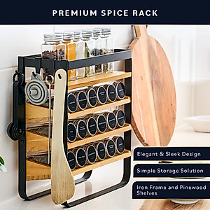 Spice Rack Organizer - Spice Organizer With 24 Jars & 3 Spice Racks - Spices Organizer, Seasoning Rack, Kitchen Spice Organizer, Spice Holder - Spice Jars And Rack, Spice Rack Organizer For Countertop