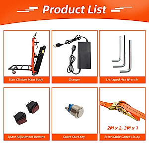 Efficraft Electric Stair Climbing Dolly 300W Electric Stair Climbing Hand Trucks Cart Motorized Mobile Stairlift Folding Electric Dolly, 661lbs Capacity for Moving Furniture, Logistics