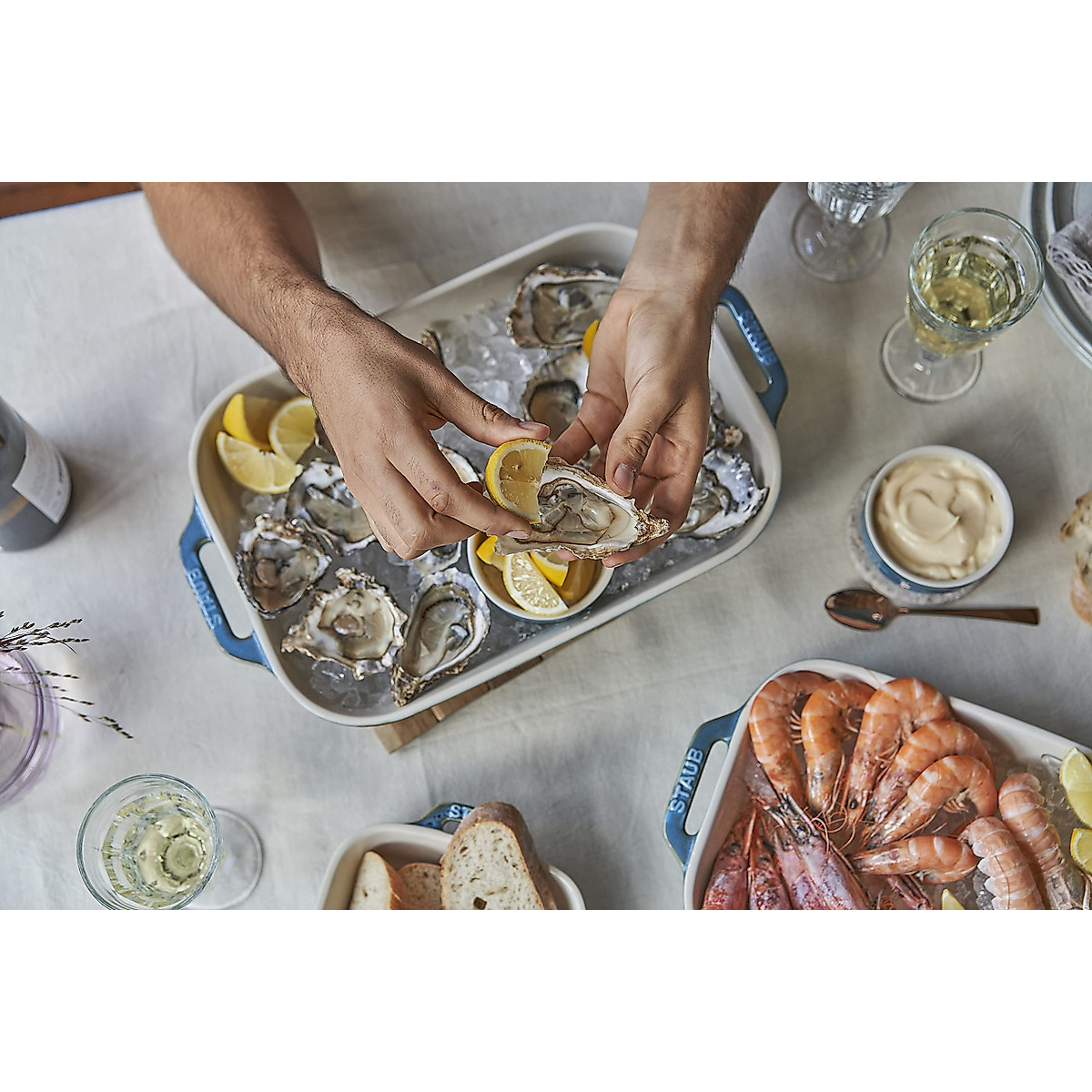 STAUB Ceramics Rectangular Baking Dish, 13x9-inch, Rustic Turquoise