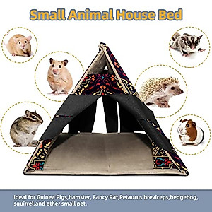 Y-DSIWX Guinea Pig House Bed, Rabbit Large Hideout, Small Animals Nest Hamster Cage Habitats Art Mandala Purple