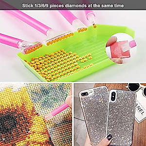 Outuxed 117pcs 5D DIY Diamond Painting Tools and Accessories Kits with Diamond Embroidery Box and Multiple Sizes Painting Pens for Adults to Make Art Craft