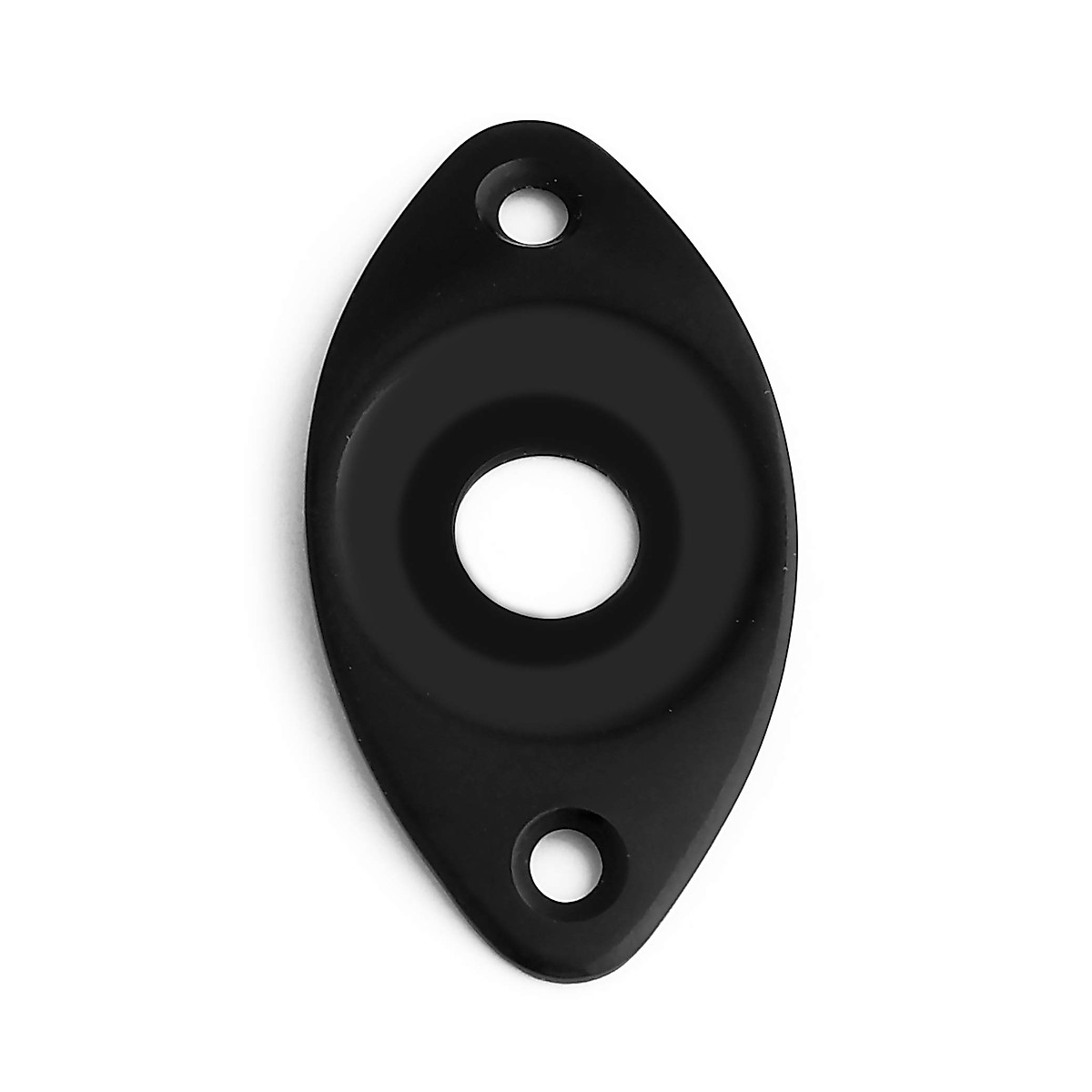Holmer Guitar Jack Socket Plate Curved Recessed Oval Football Style Output Jack Plate Compatible with Les Paul Ibanez Jackson Guitar or Bass Parts with Screws Black.
