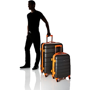 Rockland Melbourne Hardside Expandable Spinner Wheel Luggage, Charcoal, 2-Piece Set (20/28)