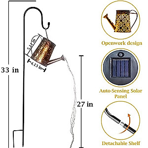 POPKER Solar Outdoor Lights - Decorative Watering Can Lights - Waterproof LED String - Decoration for Garden, Pathway, Yard, Patio, Porch - Gardening Gifts